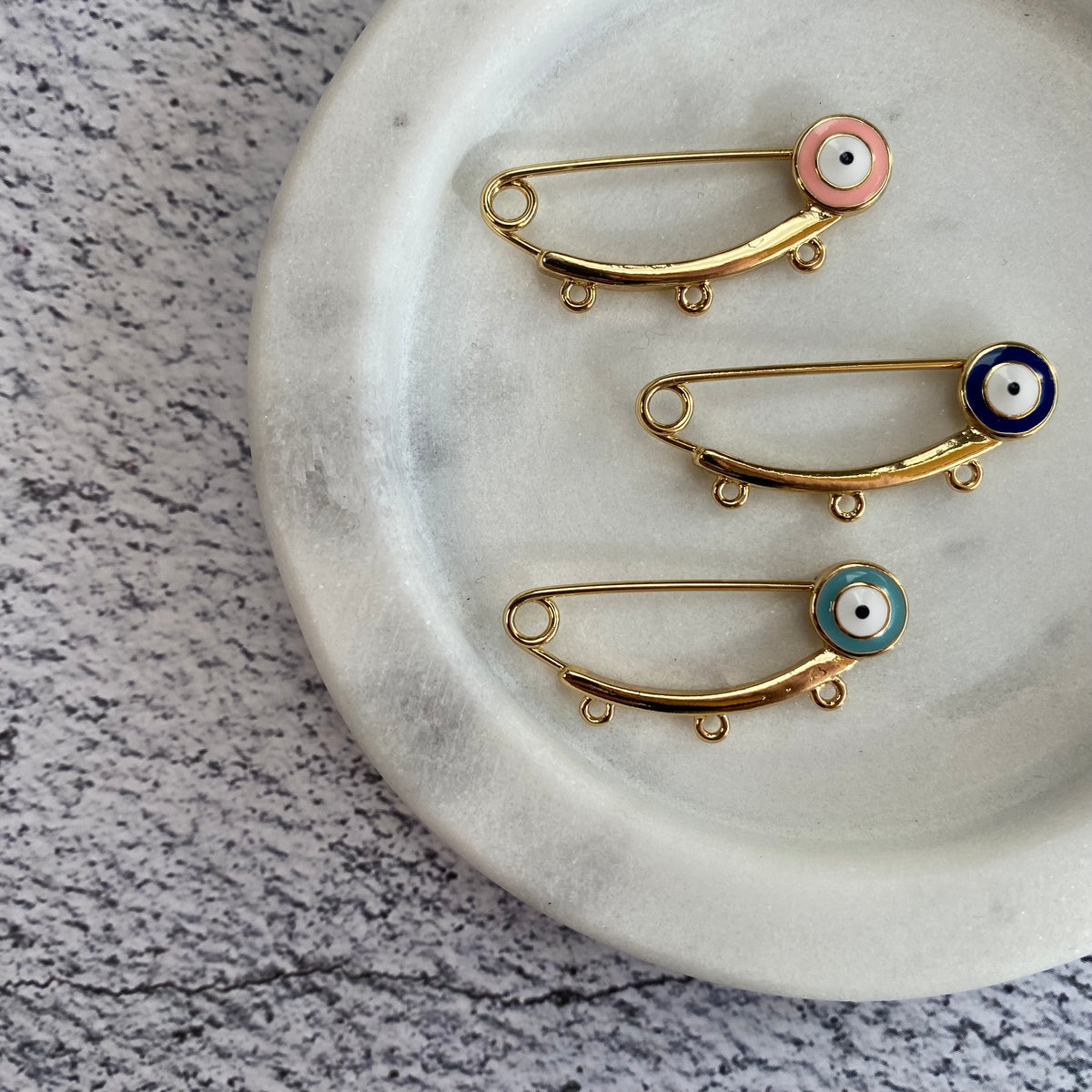 3 Loop Evil Eye Pin DISCONTINUED – Luxe Keepsake Co