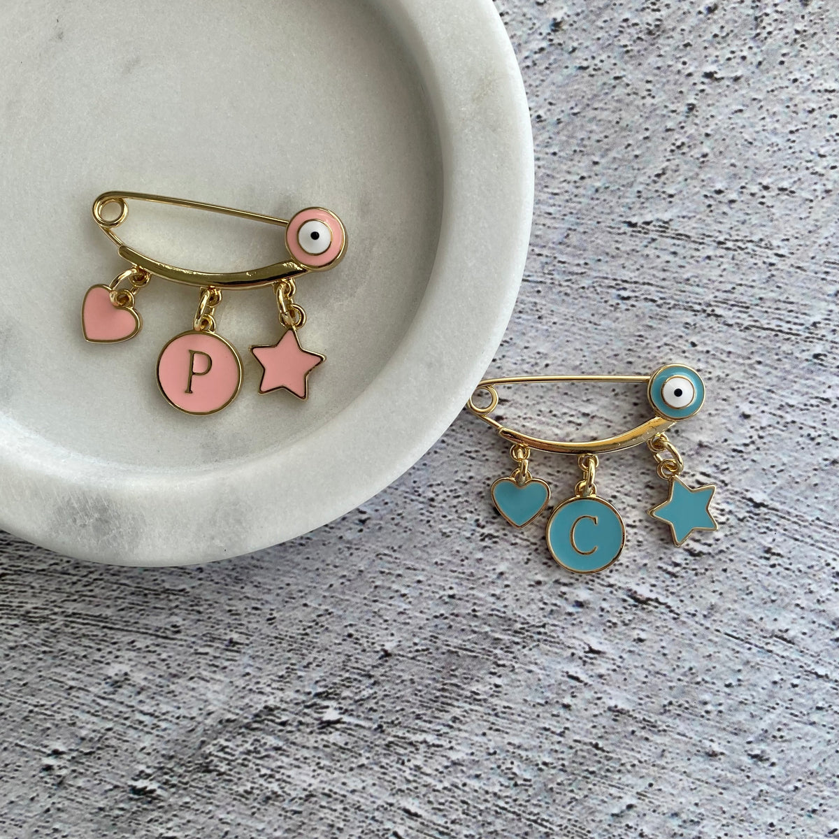 Personalised Evil Eye Pin – Luxe Keepsake Co