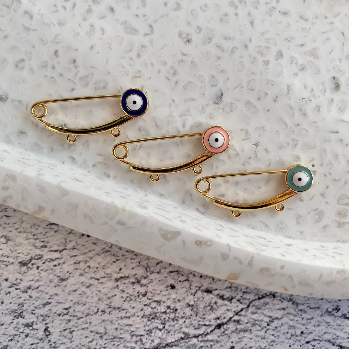 2 Loop Evil Eye Pin DISCONTINUED – Luxe Keepsake Co